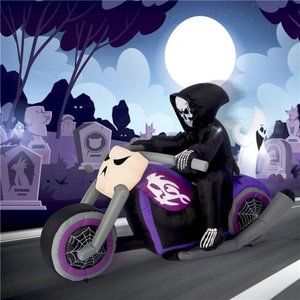 Holiday | 6 Ft Halloween Inflatable Ghost Riding On The Motorcycle ...